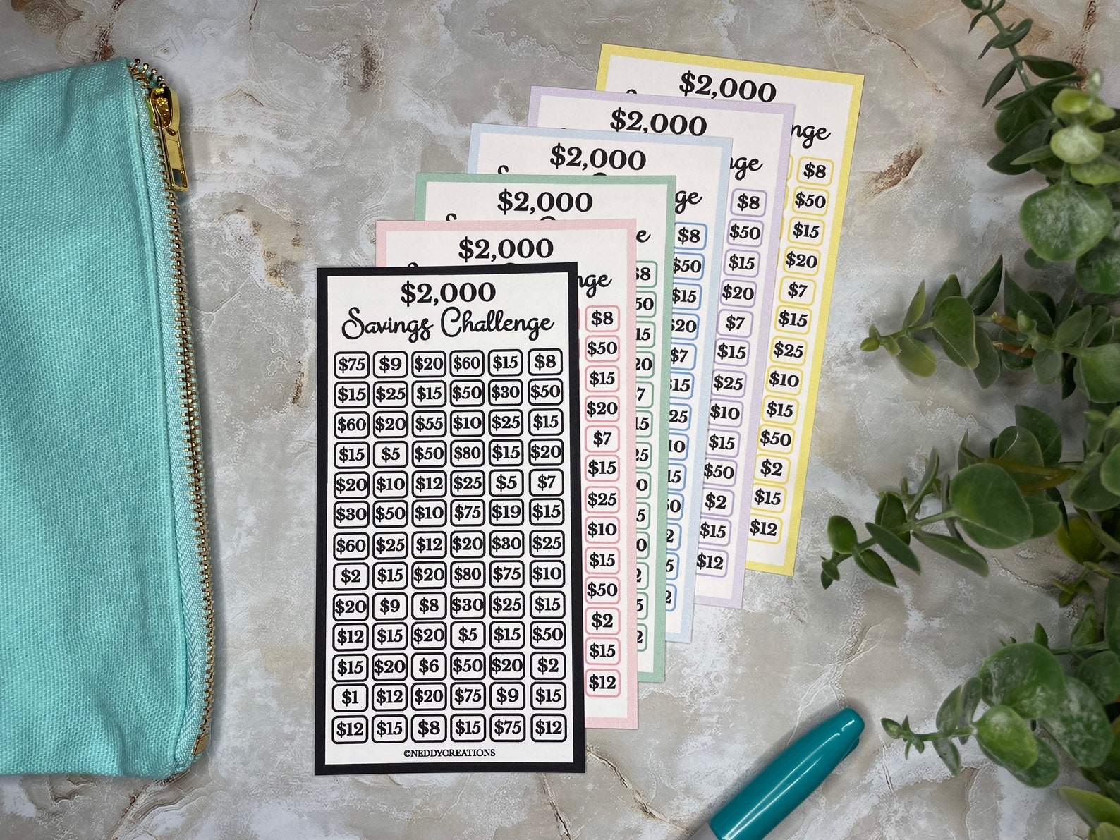 2K Savings Challenge Savings Challenge Envelopes Savings - Etsy