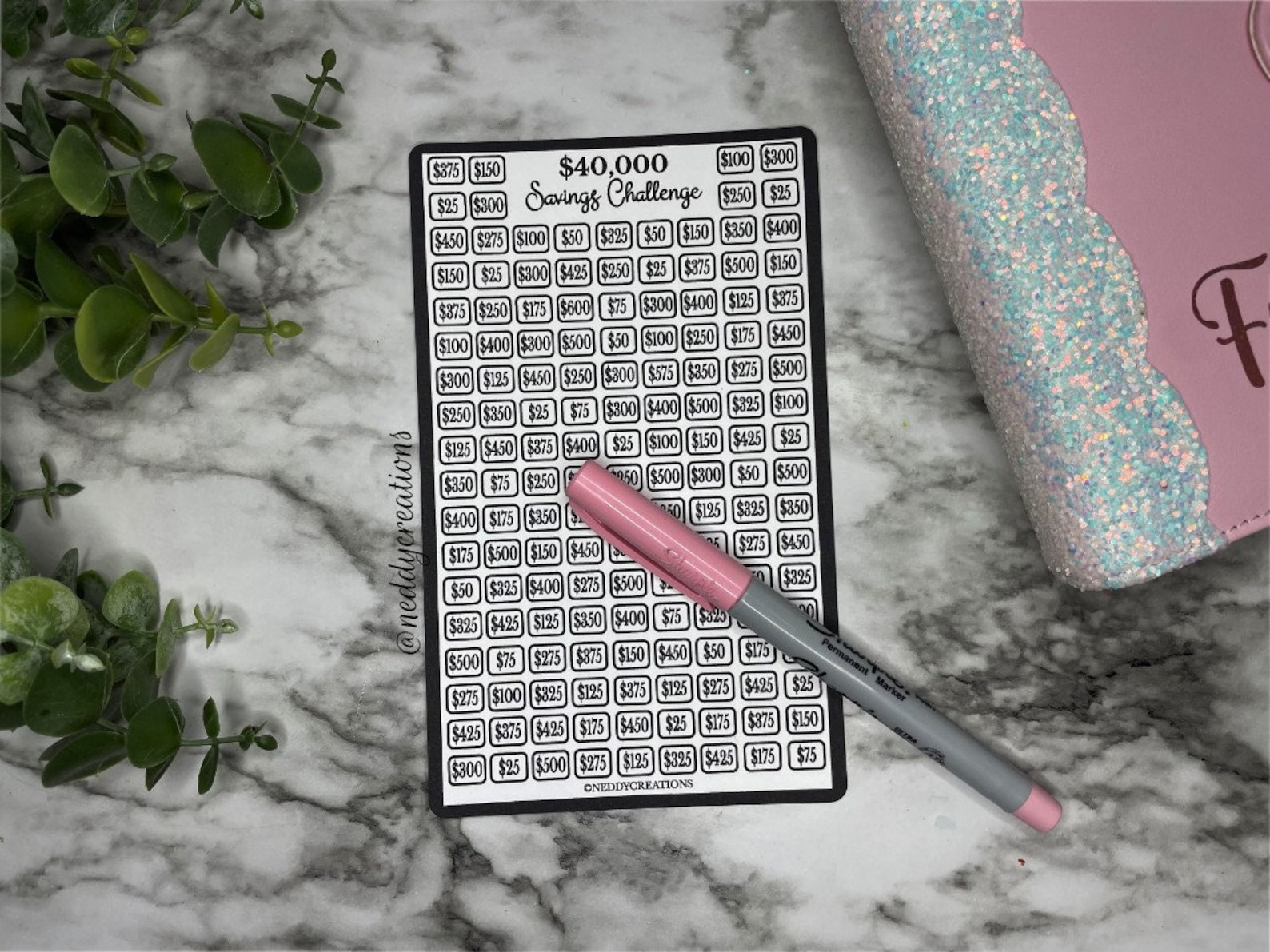 40k Savings Challenge Money Saving Challenge Savings - Etsy