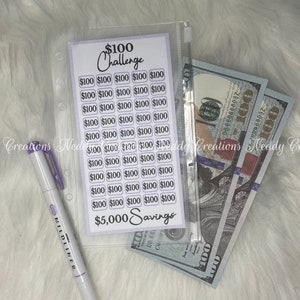 100 Dollar Savings Challenge, Savings Challenge Envelopes, Savings ...
