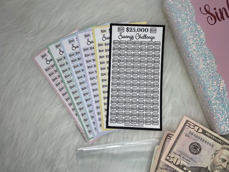 25K Savings Tracker Money Saving Challenge Savings Challenge - Etsy