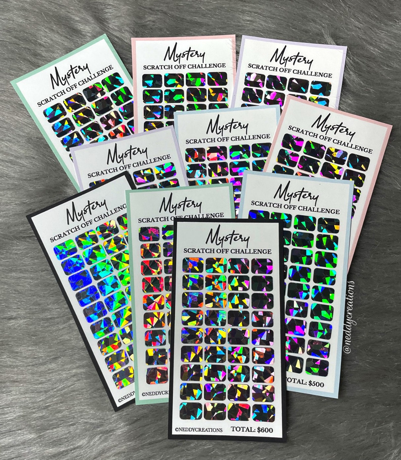 Mystery Savings Scratch off Challenge Tracker - Etsy