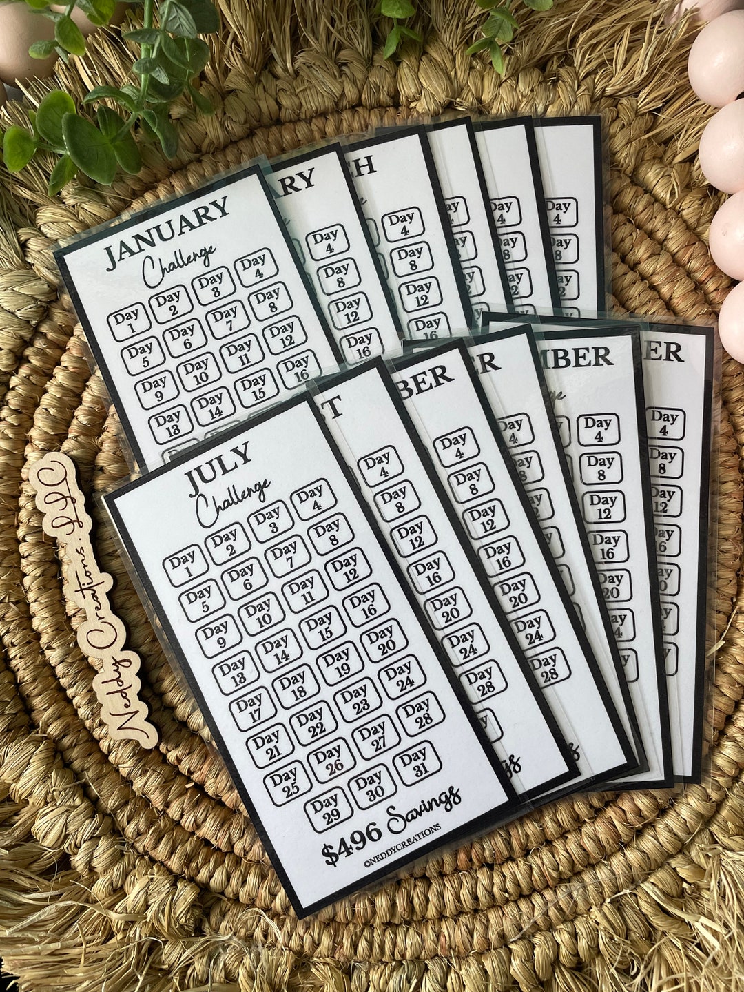 12 Month Savings Challenge, Monthly Savings Challenge, Savings ...