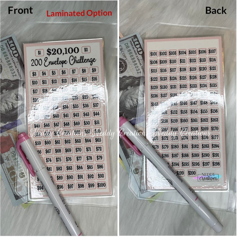 200 Envelope Challenge Money Saving Challenge Savings - Etsy