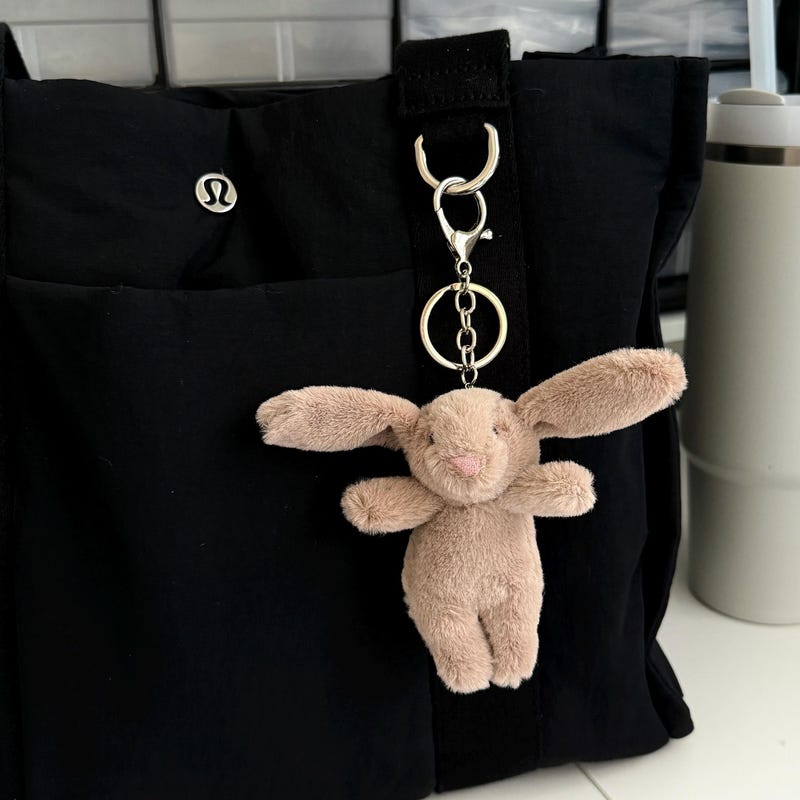 Fluffy Bunny Rabbit Keychain - Etsy