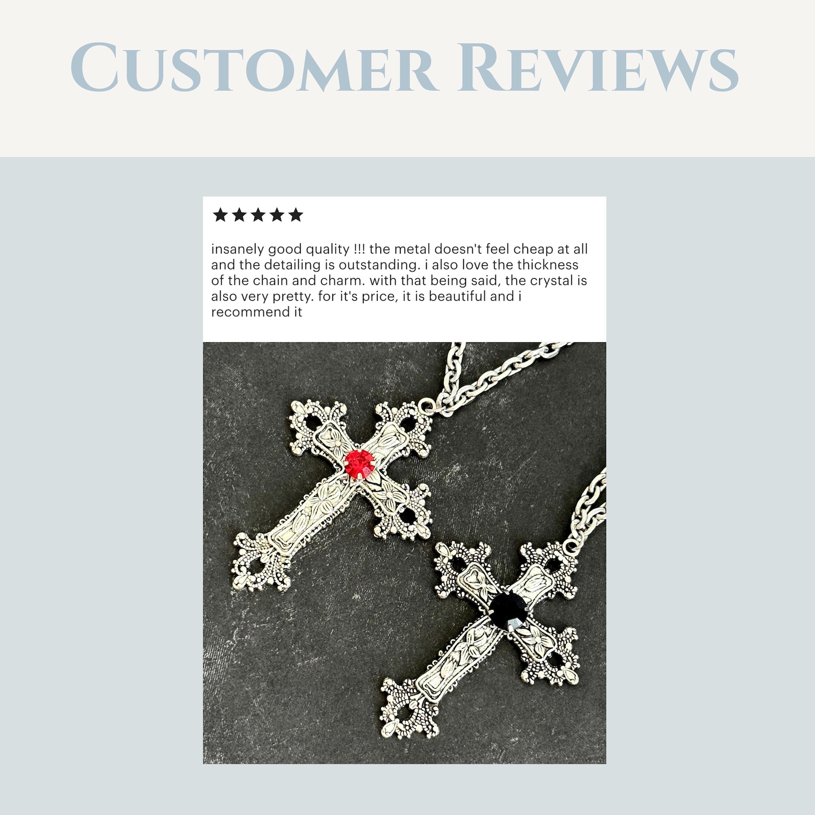Matching Jewelry Set Silver Cross Necklace Vintage Big Cross Pendant ...