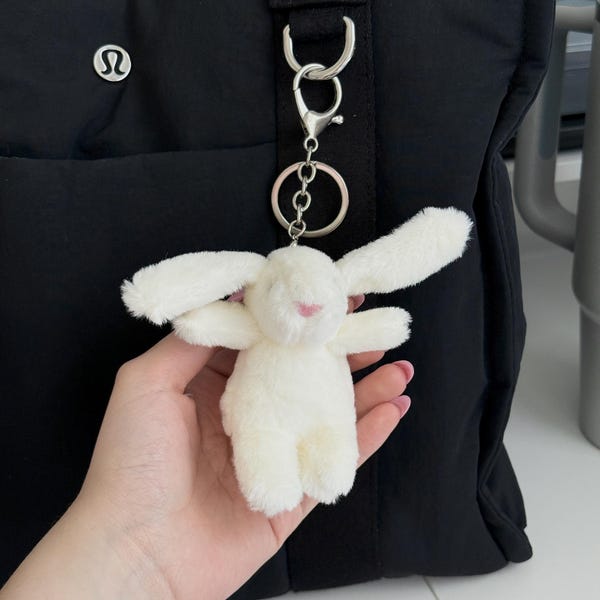 Bunny Fluffy Key Chain - Etsy