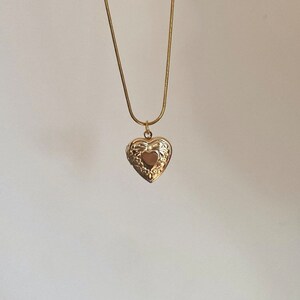 Heart Locket Necklace 18k Gold Coquette Jewelry Gift for Her Dainty ...