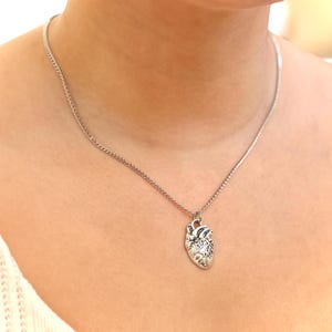 Matching Heart Necklace Red Anatomical Heart Charm Grunge Jewelry Gift ...