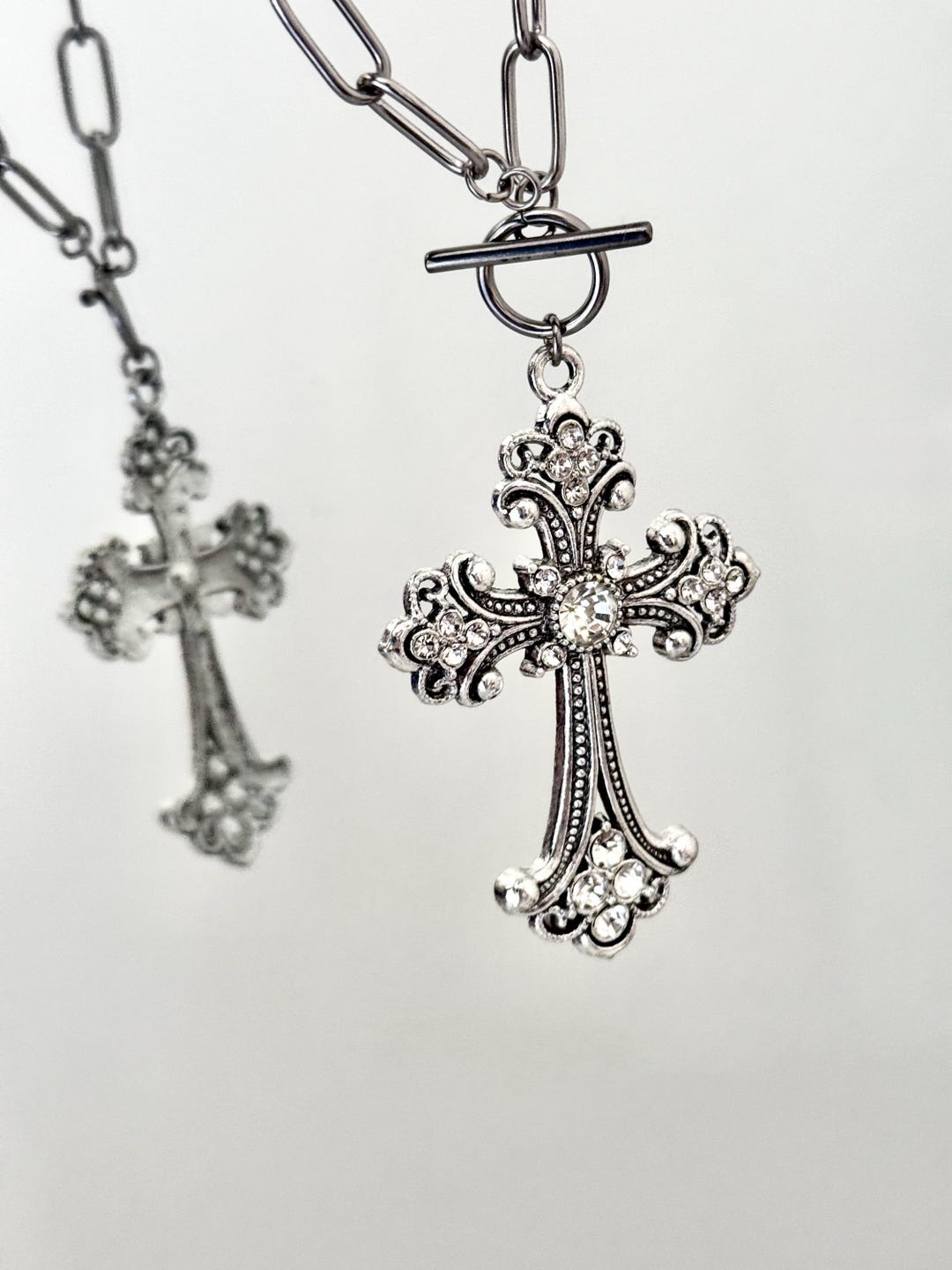 Chunky Cross Necklace Silver Gothic Cross Necklace Silver Chunky Cross Necklace Silver Gothic Cross Necklace Silver