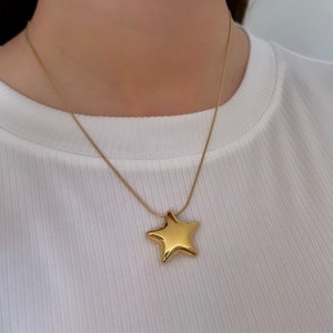 Matching Necklaces for Best Friend Silver Star Necklace Gold Chunk Star ...