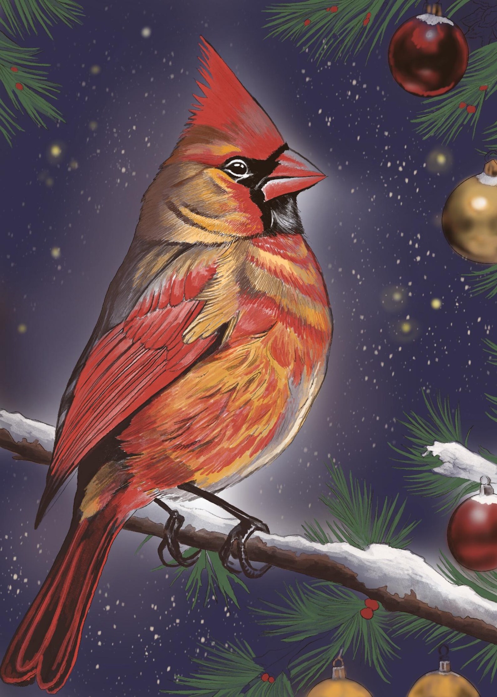 Cardinal Christmas Card Digital Download Printable Greeting Card - Etsy