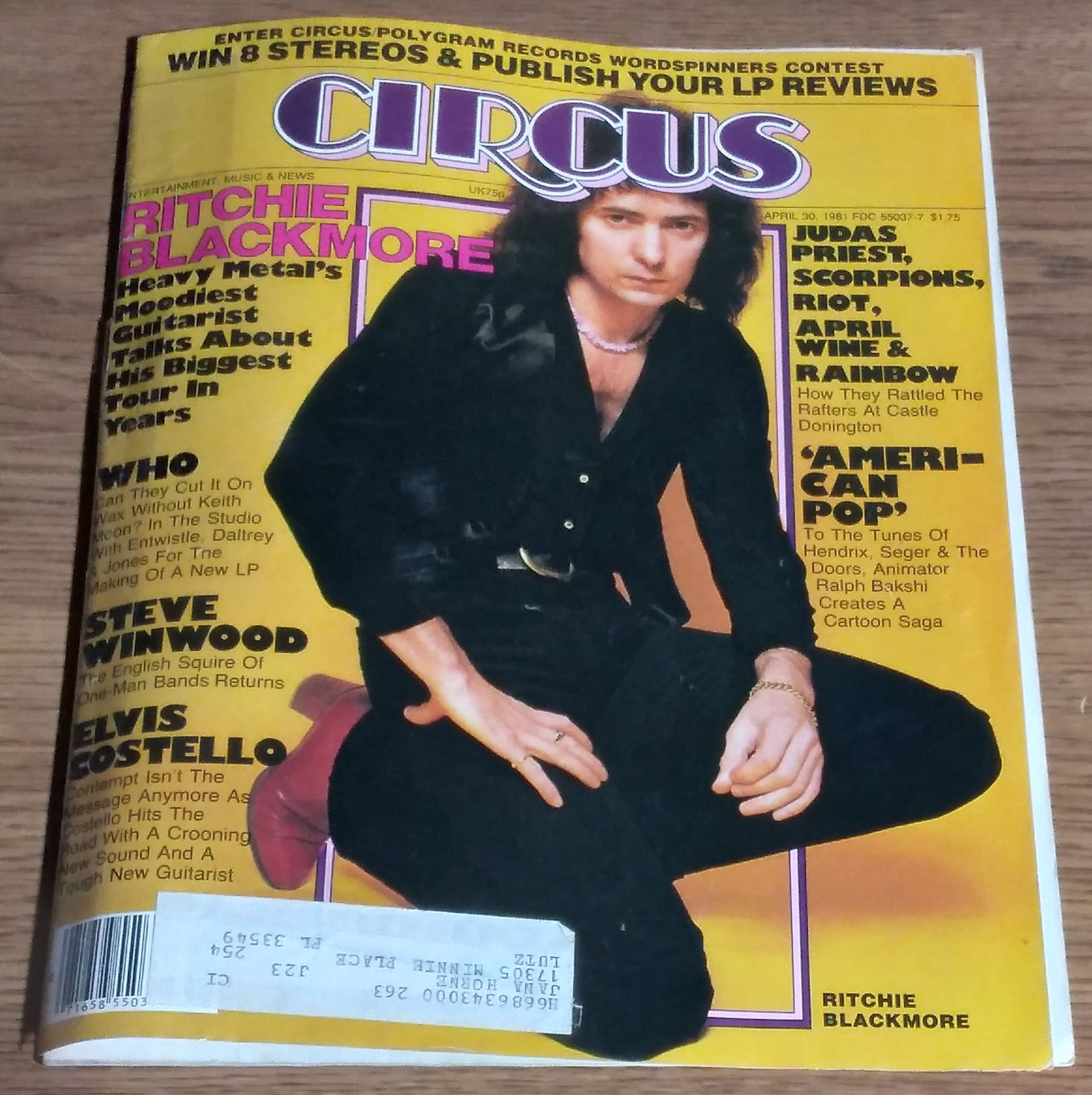 Circus Magazine Apr 30, 1981 Ritchie Blackmore / Who / Judas Priest ...