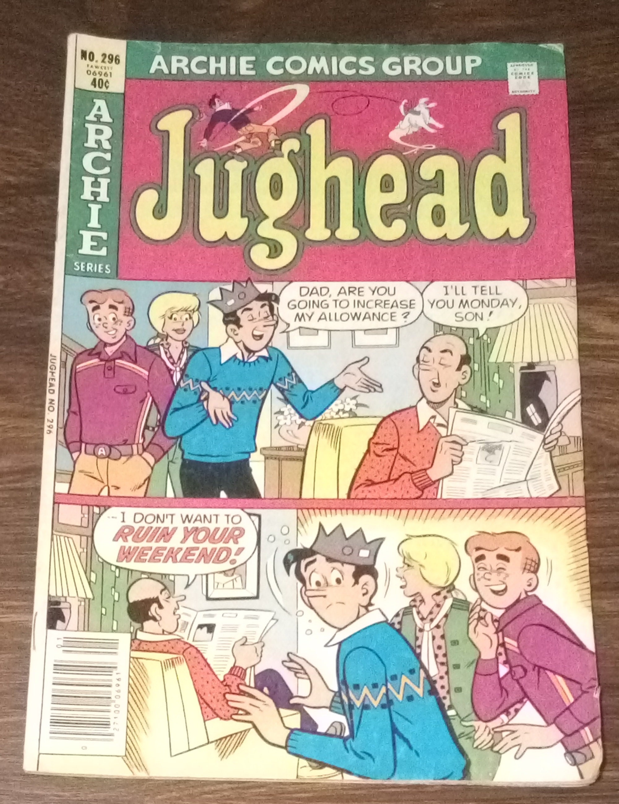JUGHEAD #296 (1980, ARCHIE COMICS) Dad, Are You Going to Increase My ...