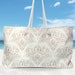 Beach Large Tote Bag, Seashell Texture Tote Bag, Neutral Tone Beach Bag ...
