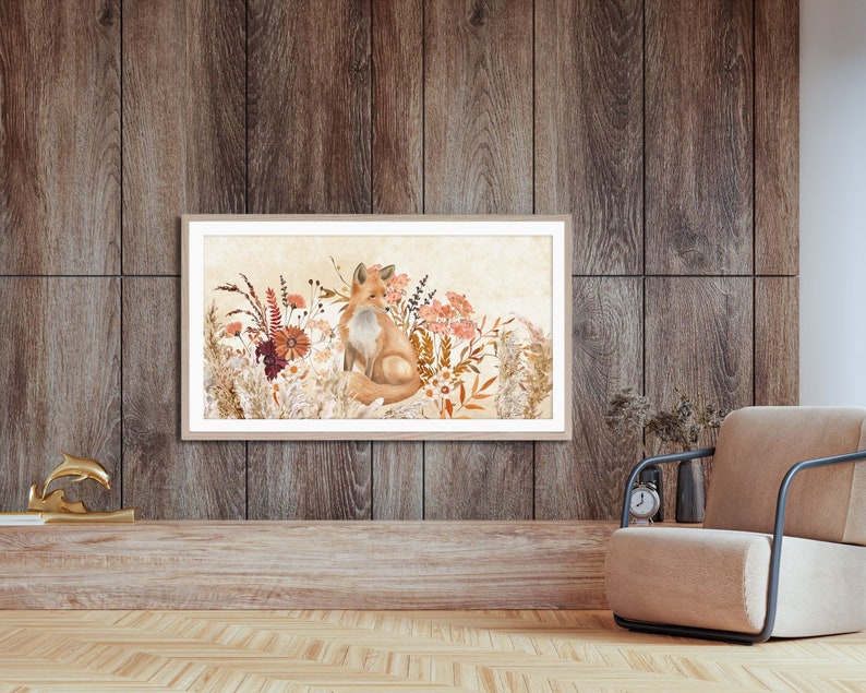 The Frame TV Art Fox and Fall Fox Wall Art Watercolor Fox - Etsy