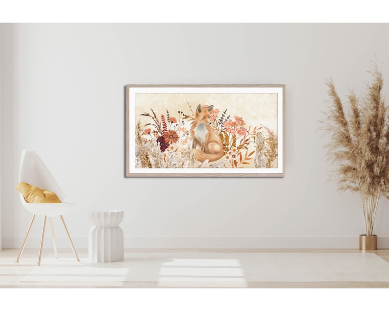 The Frame TV Art Fox and Fall Fox Wall Art Watercolor Fox - Etsy