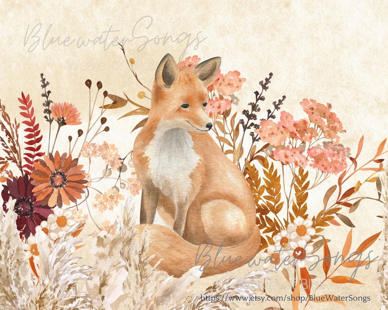 The Frame TV Art Fox and Fall Fox Wall Art Watercolor Fox - Etsy