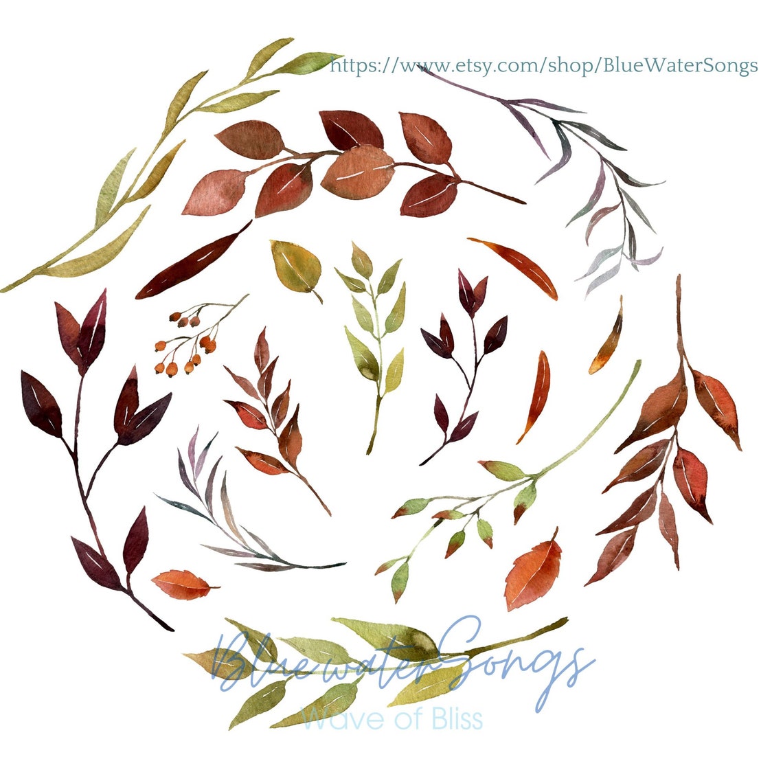 Watercolor Falling Leaves Fall Print Fall Printable Art - Etsy