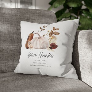 Psalm 136:1 Pillow Cover, Give Thanks to the Lord Fall Bible Verse Fall ...