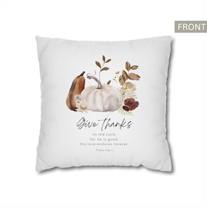 Psalm 136:1 Pillow Cover, Give Thanks to the Lord Fall Bible Verse Fall ...