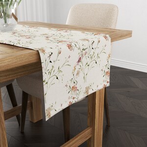 Watercolor Spring Floral Table Runner, Pastel Table Runner, Spring ...