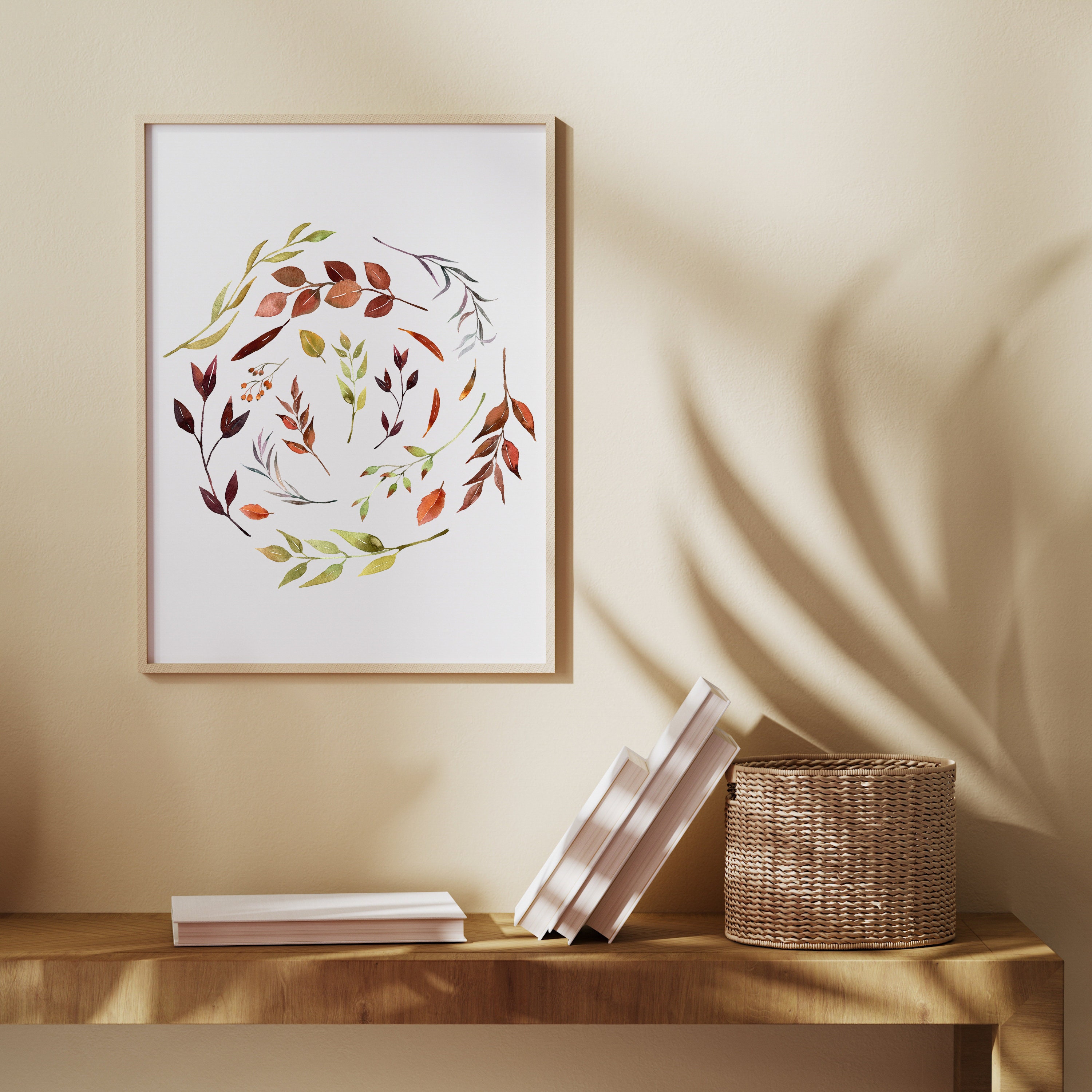 Watercolor Falling Leaves Fall Print Fall Printable Art - Etsy