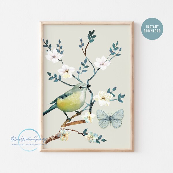 Spring Bird Art - Etsy