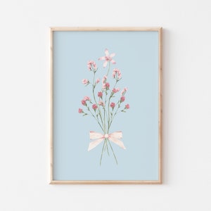 Watercolor Pink Wildflower Printable, Pink Flower Print, Flowers Spring ...