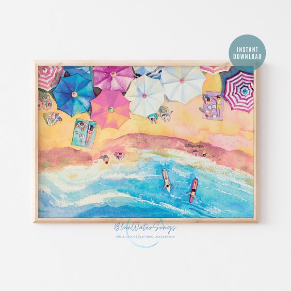 Watercolor Beach - Etsy