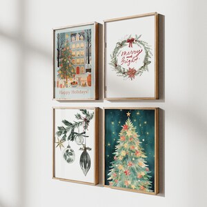 Christmas Watercolor Print Set: Winter Gallery Wall Art (digital ...