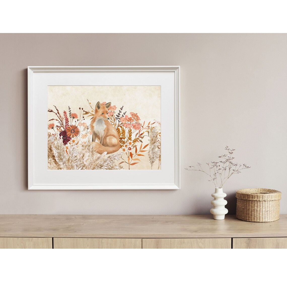 Fox Wall Art Print Watercolor Fox Print Fall Animal Prints - Etsy