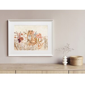 Fox Wall Art Print, Watercolor Fox Print, Fall Animal Prints, Fox and ...