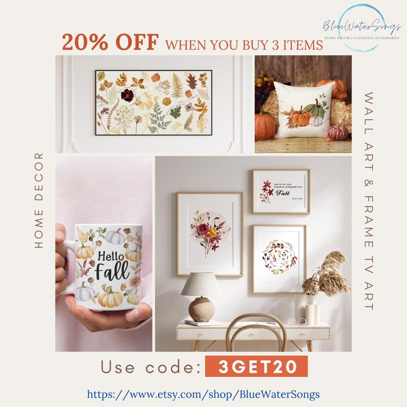 Watercolor Falling Leaves Fall Print Fall Printable Art - Etsy