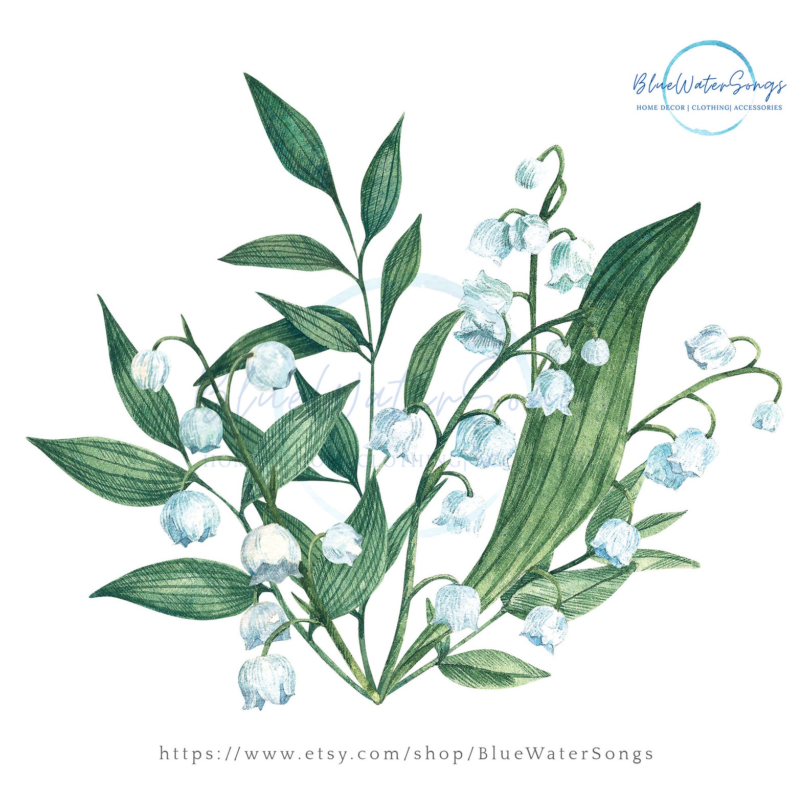 Watercolor Lily of the Valley Print Botanical Art Print Lily - Etsy