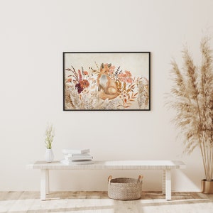Fox Wall Art Print, Watercolor Fox Print, Fall Animal Prints, Fox and ...