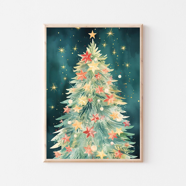 Christmas Watercolor Print Set: Winter Gallery Wall Art (digital ...