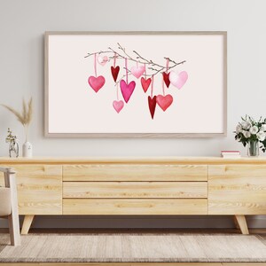 Valentine's Day Samsung Frame TV Art, Watercolor Multi-heart, Instant ...