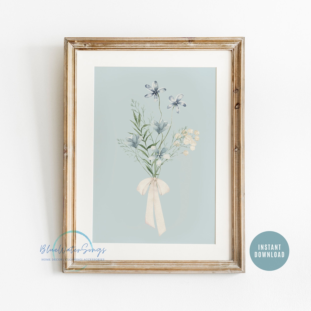 Watercolor Blue Wildflower Printable, Blue Flower Print, Flowers Spring ...