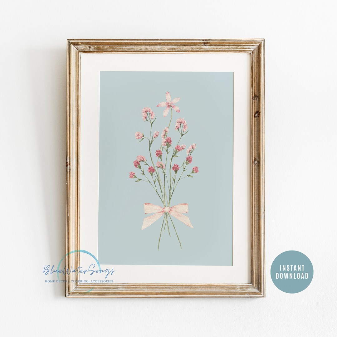 Watercolor Pink Wildflower Printable, Pink Flower Print, Flowers Spring ...