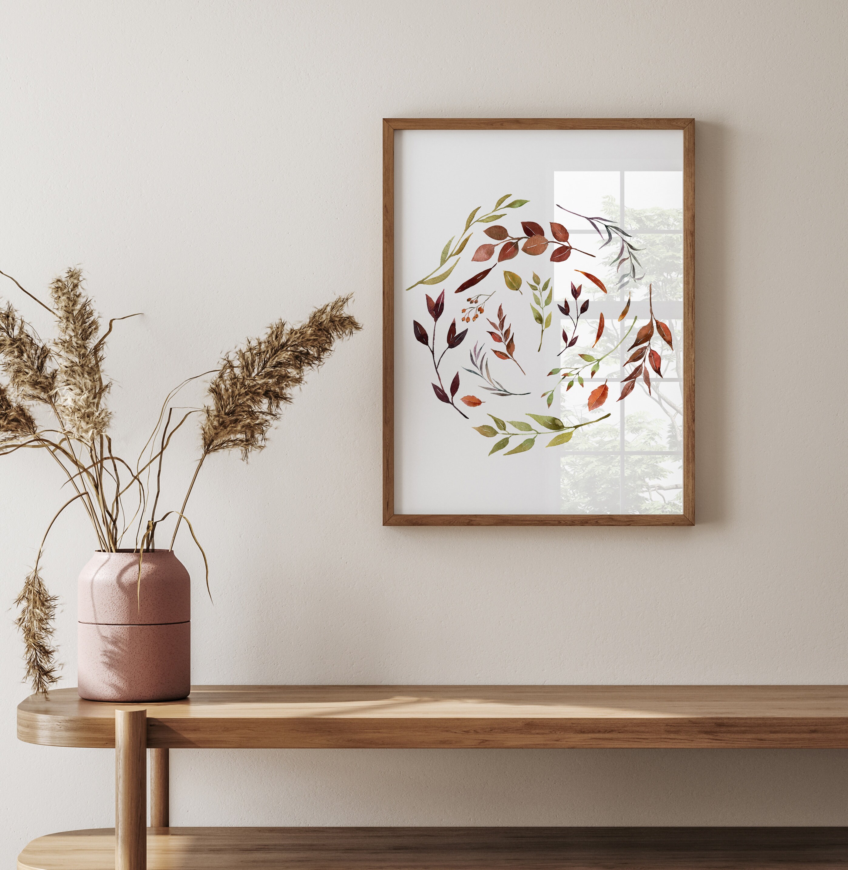 Watercolor Falling Leaves Fall Print Fall Printable Art - Etsy