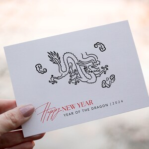 Year of the Dragon Cards, Chinese New Year 2024 Greeting Cards ...
