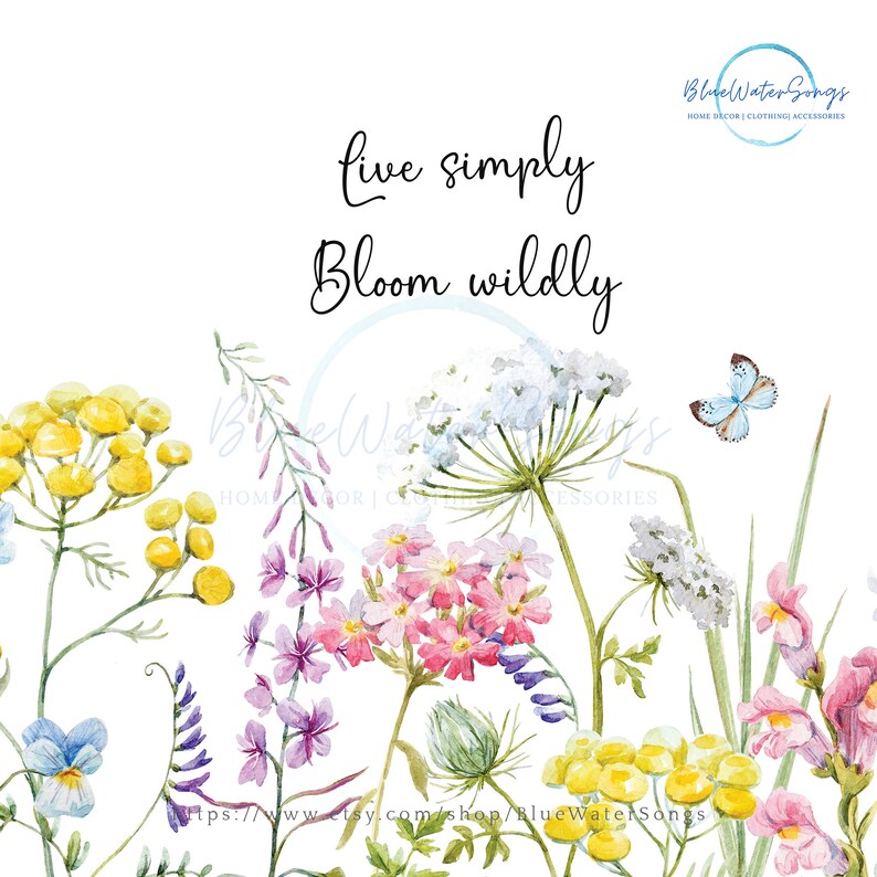 Spring Flowers Print Watercolor Wildflowers Field Print Wild - Etsy