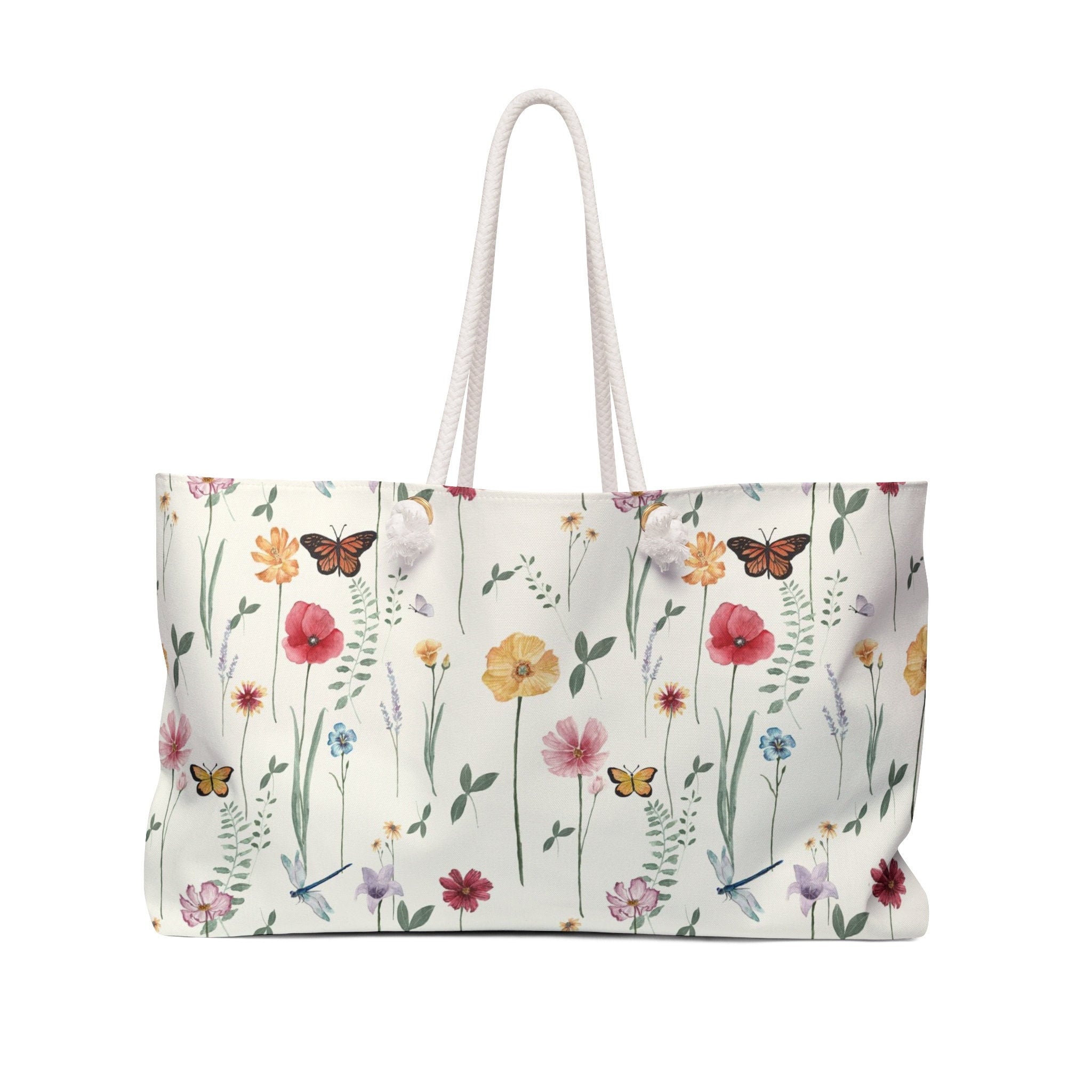 Floral Weekend Bag Flowers Tote Bag Large Tote Bag Floral - Etsy