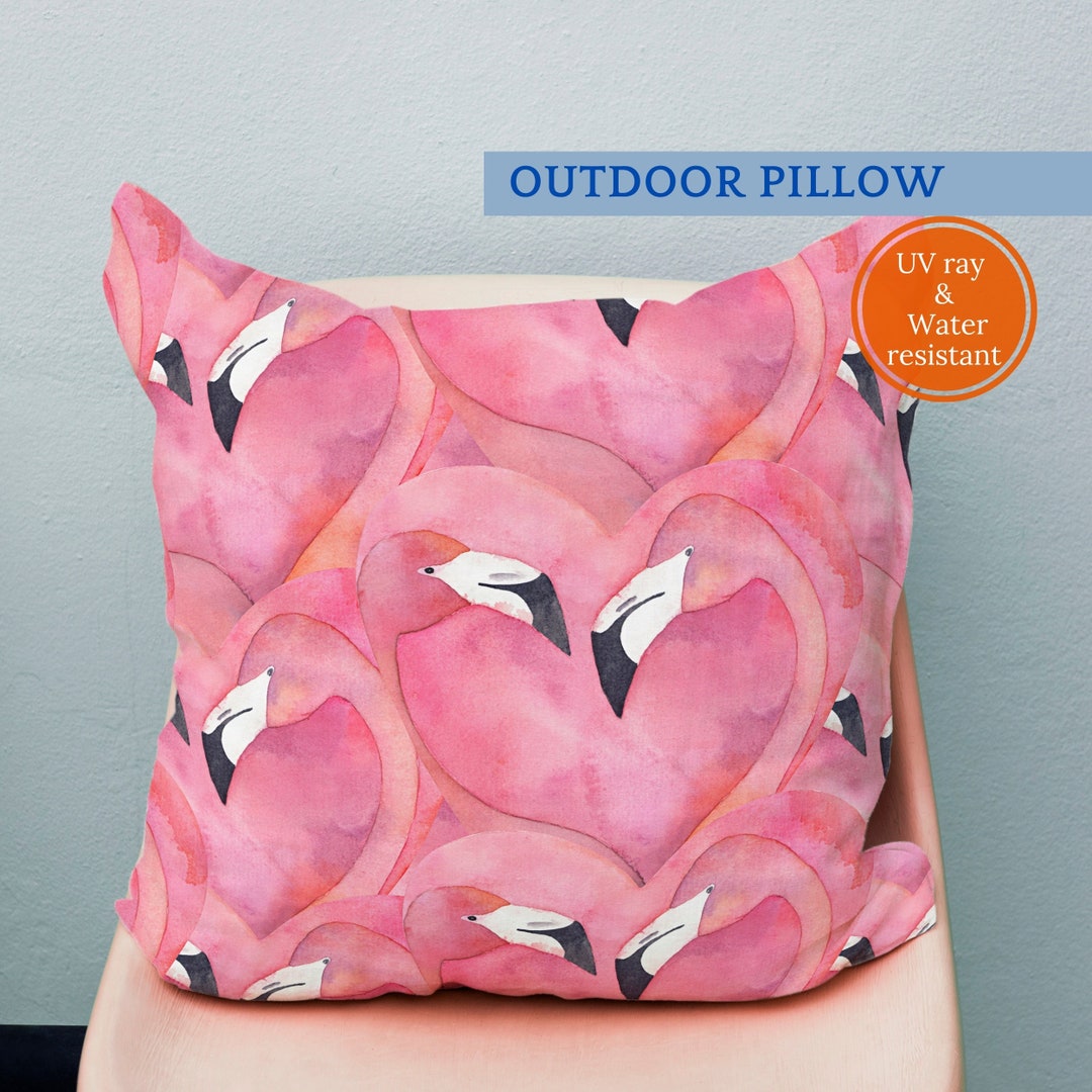 OUTDOOR Pillows, Pink Flamingo Outdoor Pillow, Couple Flamingo Pink ...