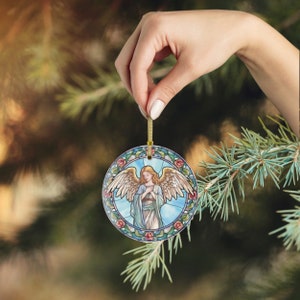 Angel Ornament, Christmas Stained Glass Ornaments, Angel Window ...