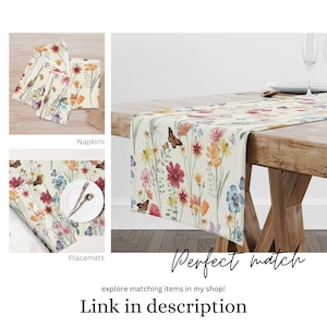 Watercolor Wildflowers Placemat Set, Spring Placemats, Spring Floral ...