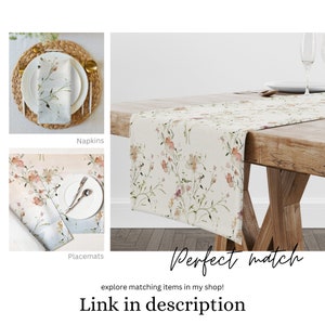 Watercolor Spring Floral Table Runner, Pastel Table Runner, Spring ...