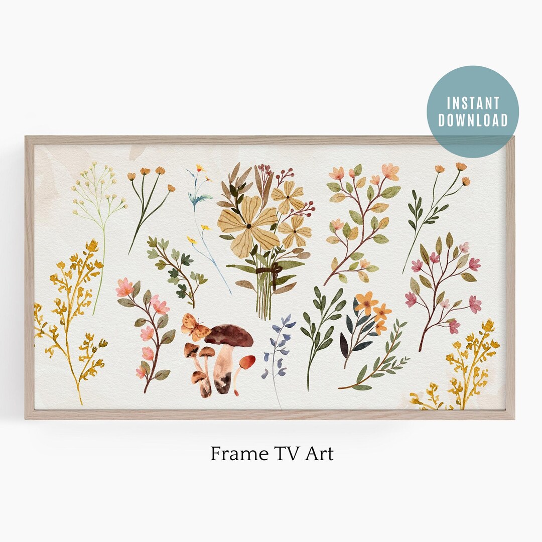 Fall Samsung Frame TV Art, Cottagecore Botanical Farmhouse Art ...