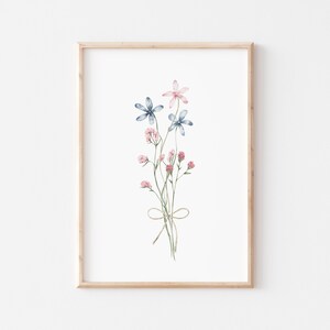 Watercolor Pink Wildflower Printable, Pink Flower Print, Flowers Spring ...