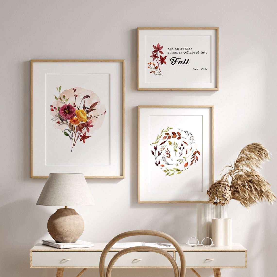 Watercolor Falling Leaves Fall Print Fall Printable Art - Etsy